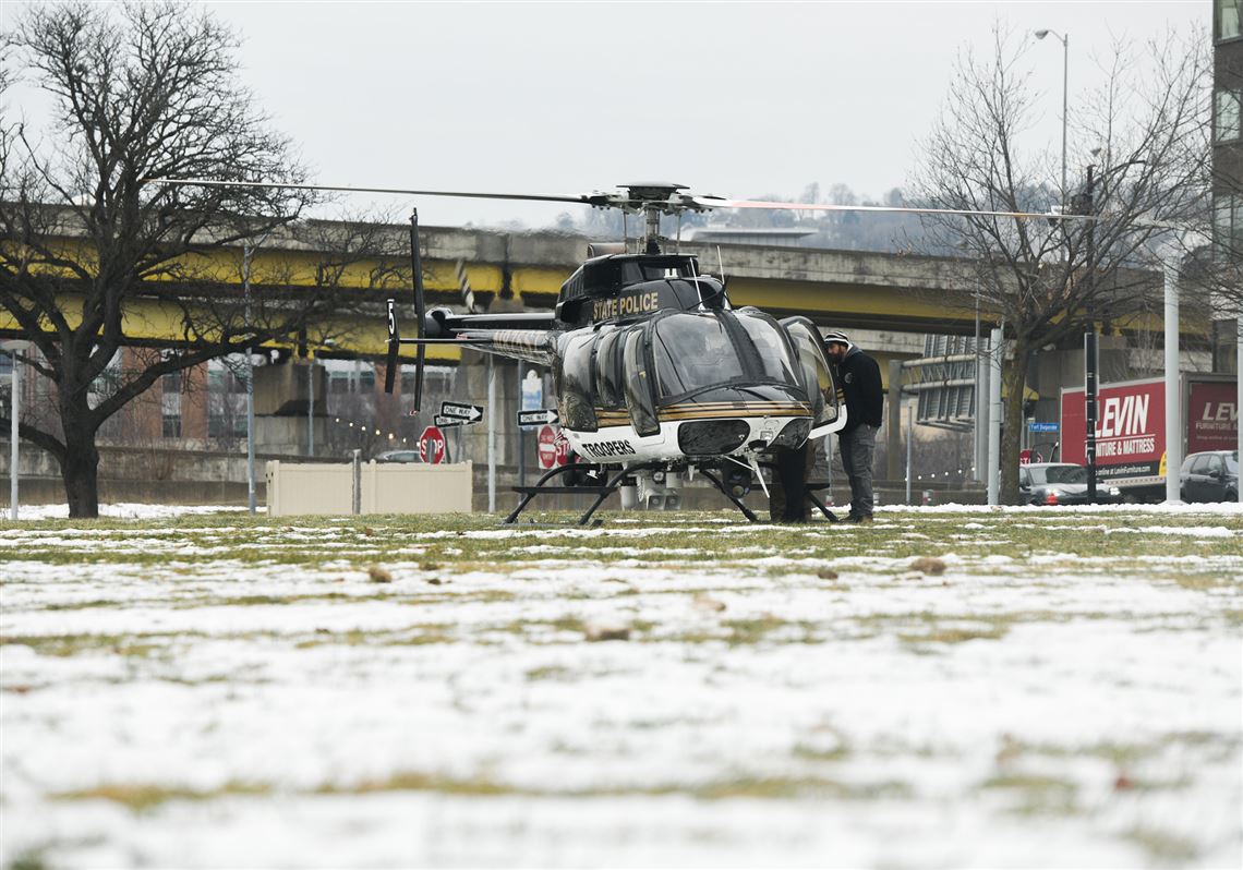 State police helicopter lands at Pittsburgh's famed Point State Park as ...