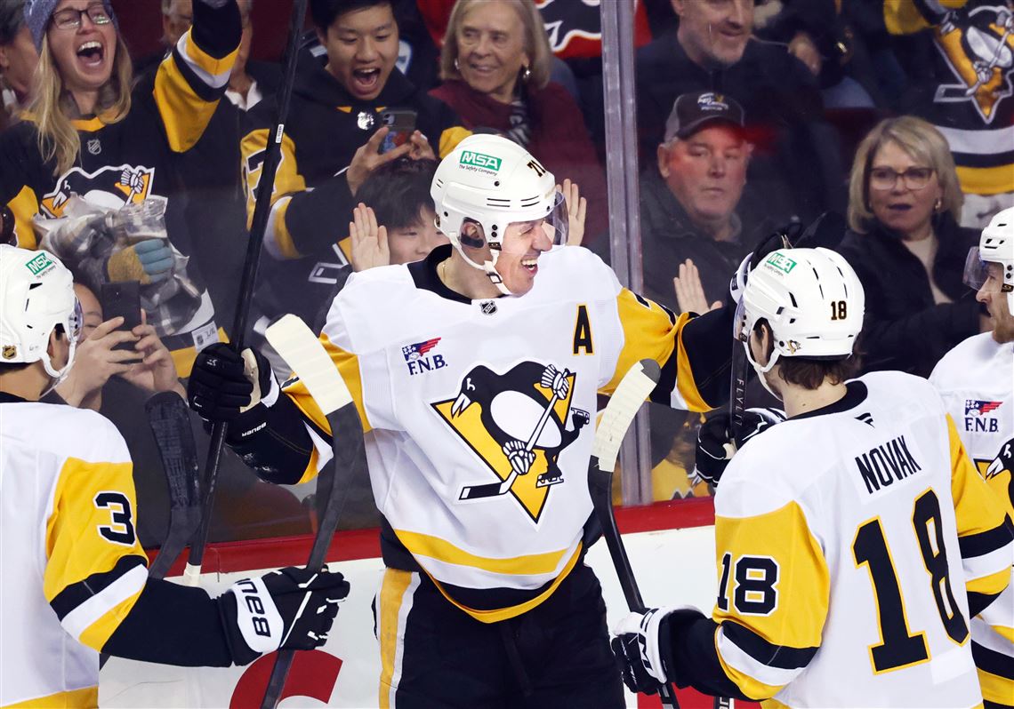 Second line soars as Penguins beat Calgary with Stuart Skinner picking ...