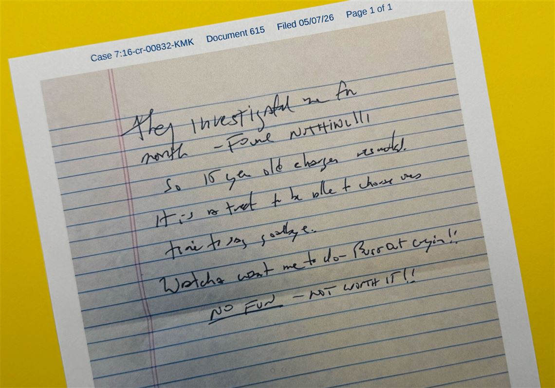 Handwriting on newly released note matches one found after Epstein's ...